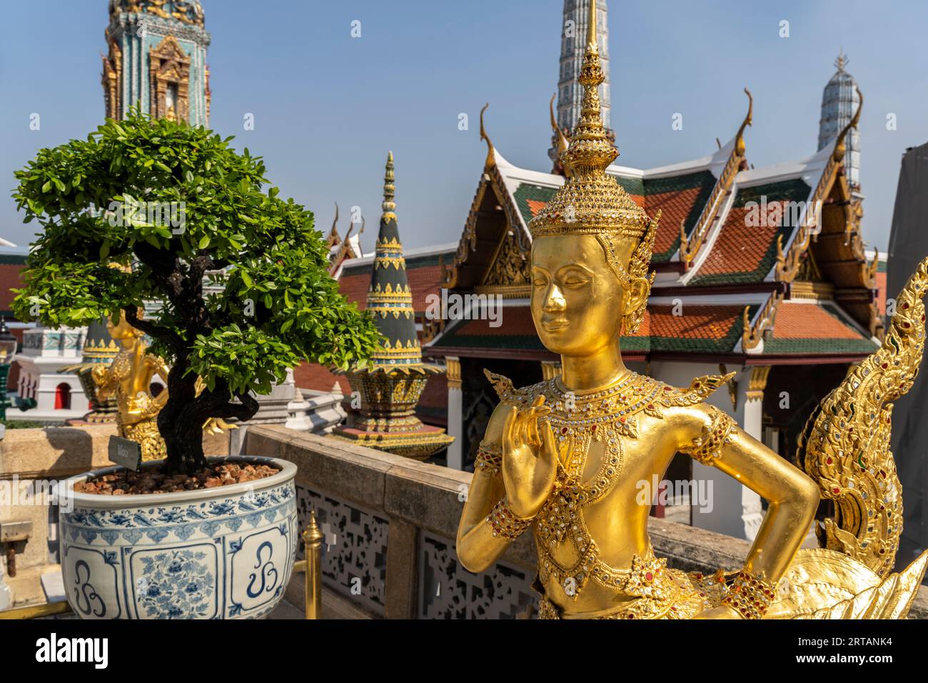 Gilded statue of a mythological creature at Wat Phra Kaeo, the King's ...