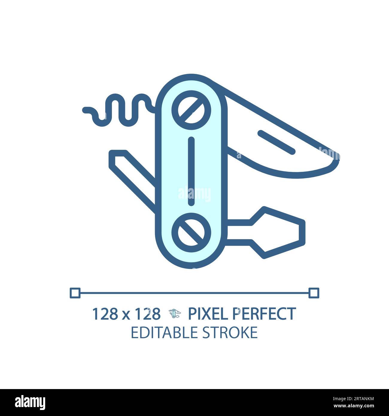 Customizable utility knife simple thin linear blue icon Stock Vector Image & Art - Alamy