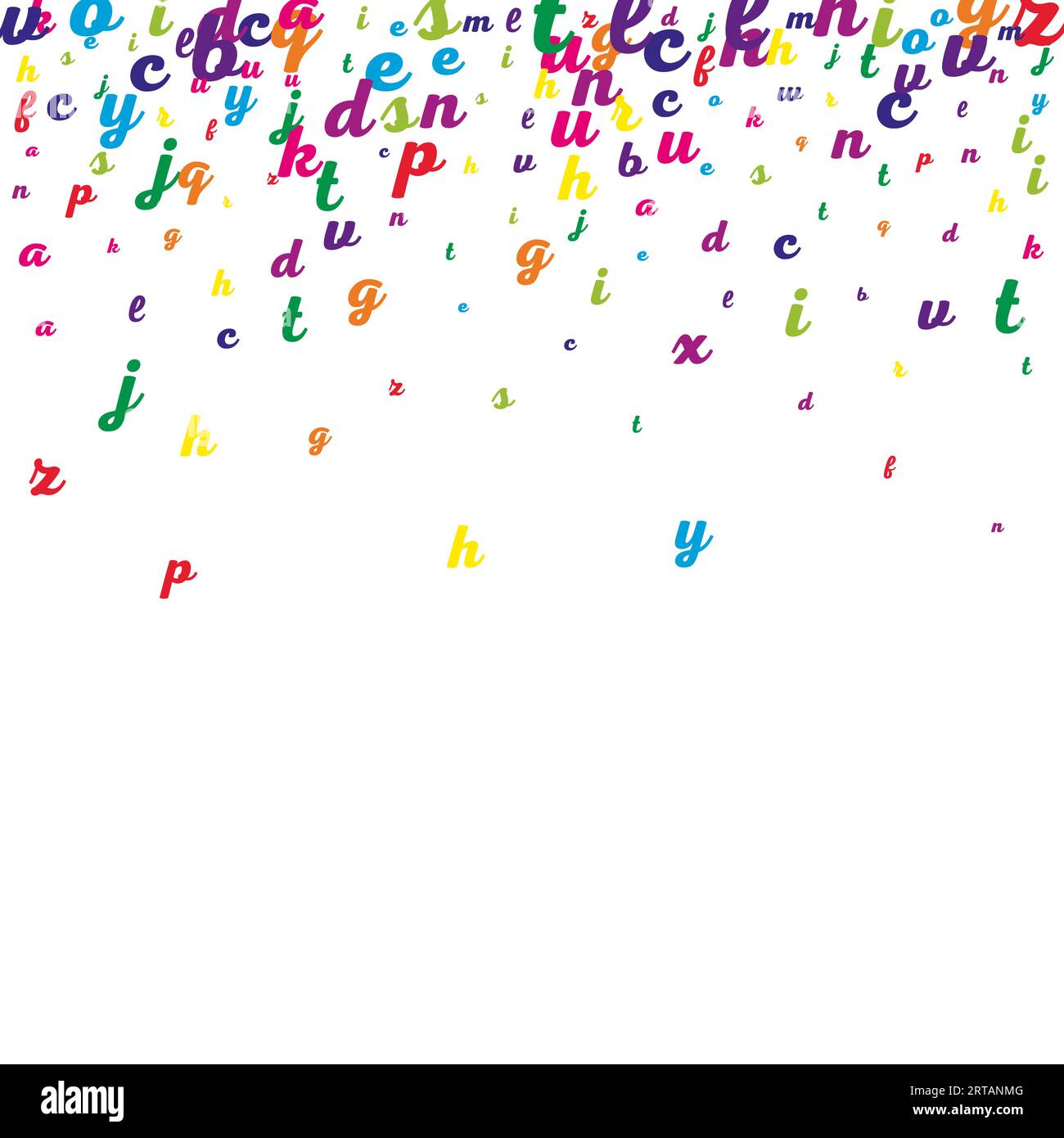 Concept of school background. Colorful childish falling letters of ...