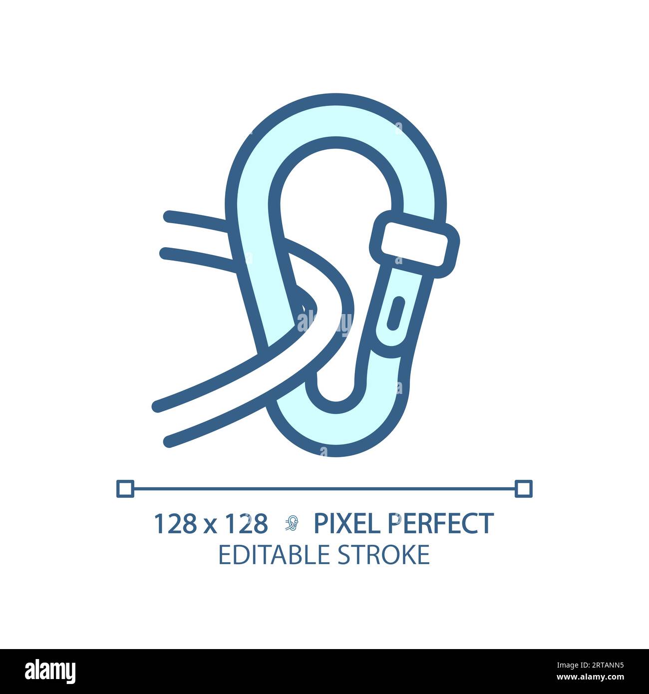 Customizable carabiner simple thin linear blue icon Stock Vector Image ...