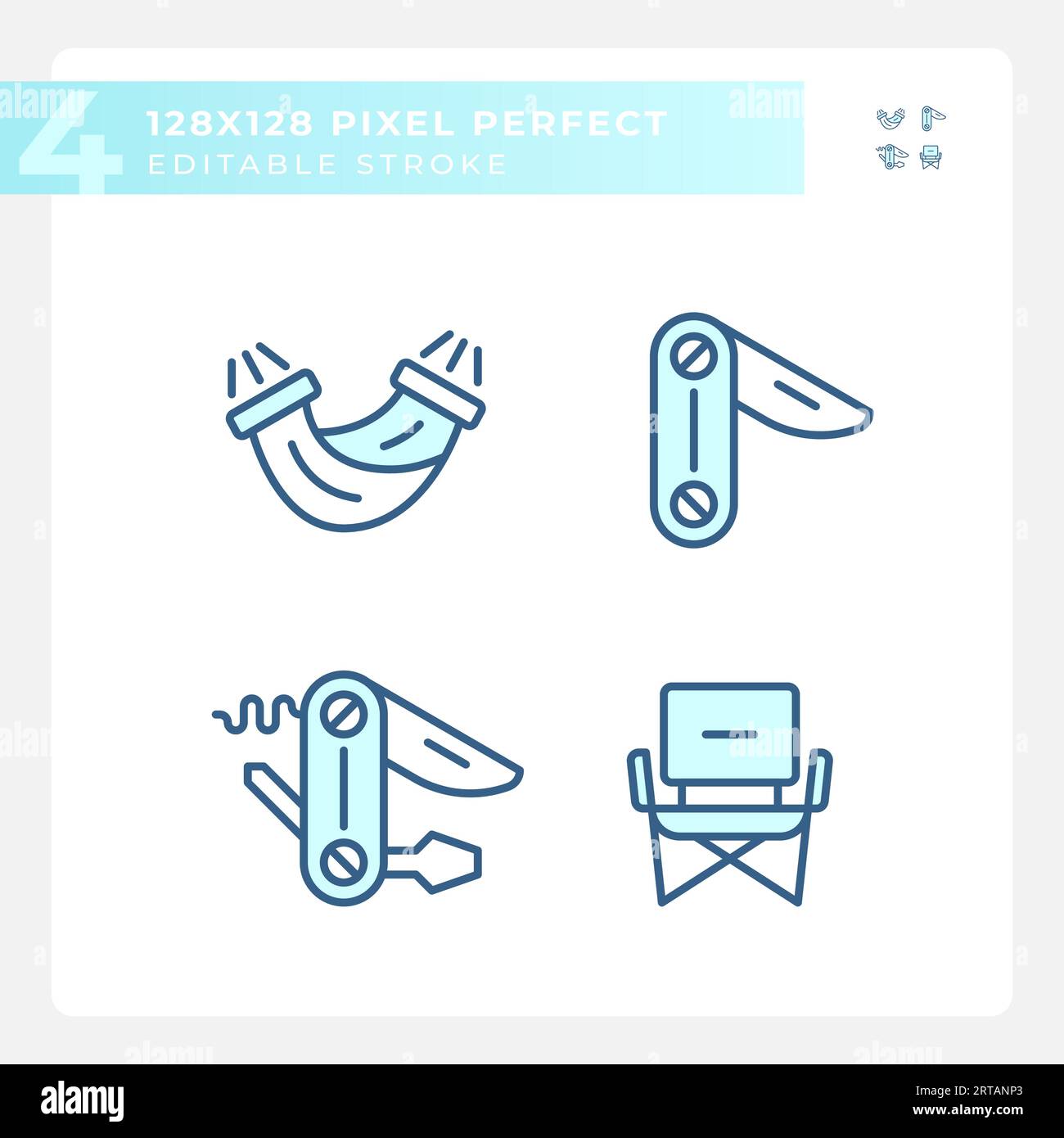 Pixel perfect hiking gear icons set Stock Vector Image & Art - Alamy