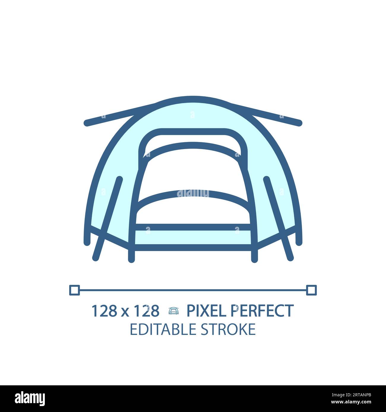Customizable Tent Simple Thin Linear Blue Icon Stock Vector Image And Art