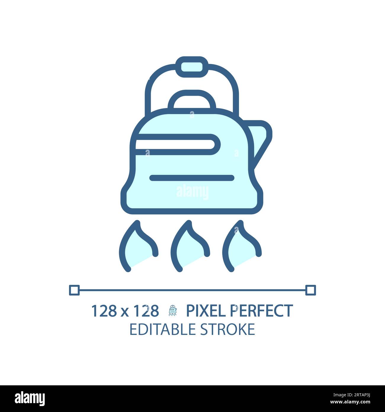 Customizable Kettle Simple Thin Linear Blue Icon Stock Vector Image