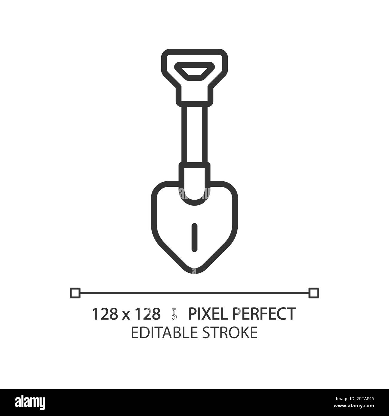 Customizable shovel simple thin linear black icon Stock Vector Image ...