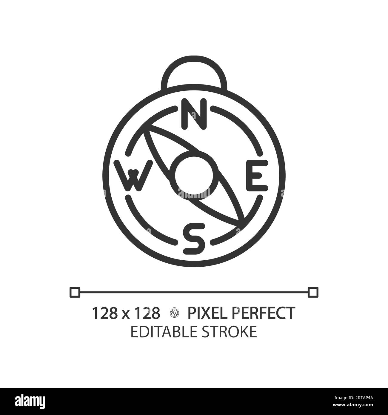 Customizable compass simple thin linear black icon Stock Vector Image ...