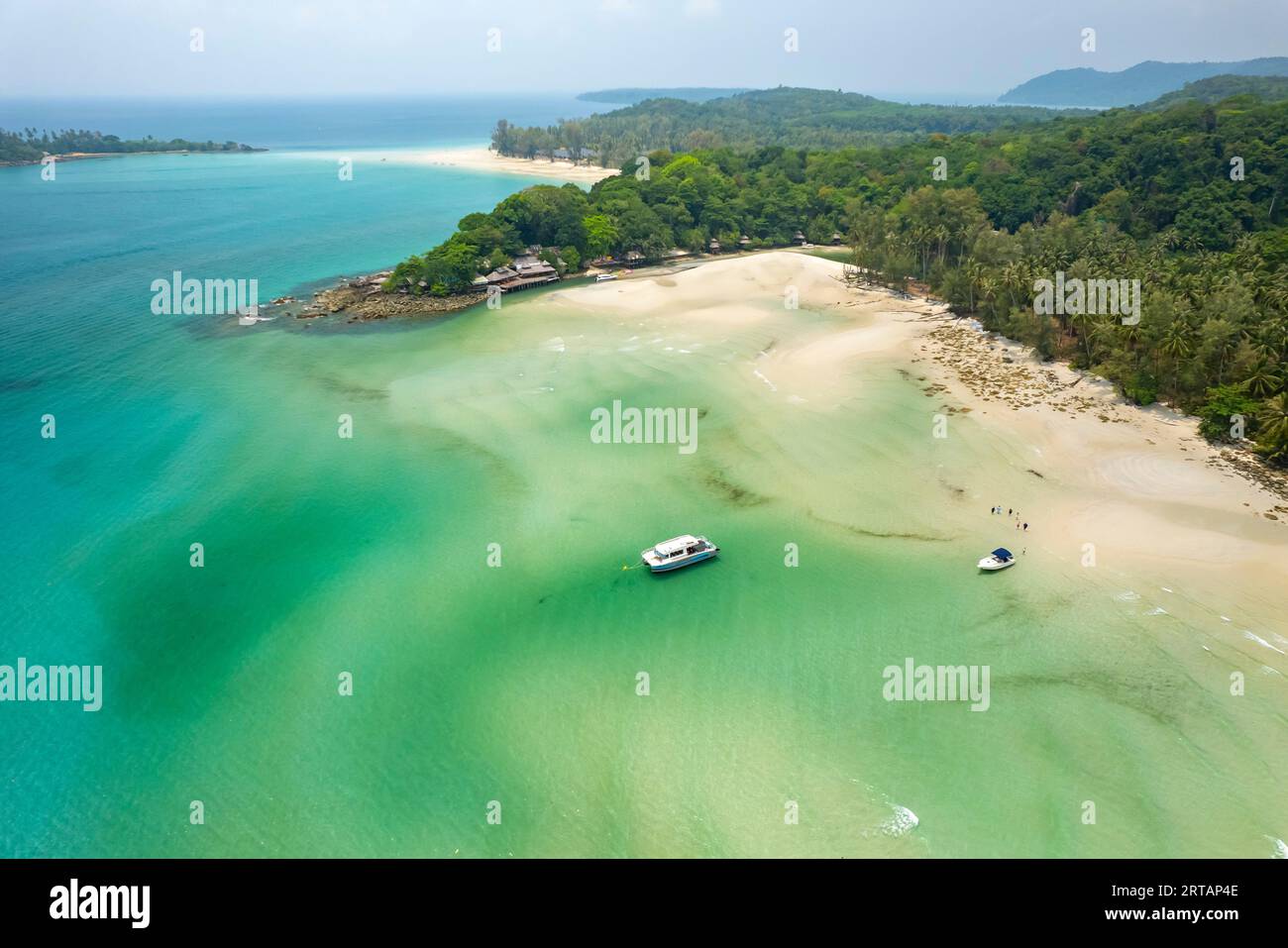 Aerial view of Khlong Yai Kee Beach, Ko Kut or Koh Kood island in the ...