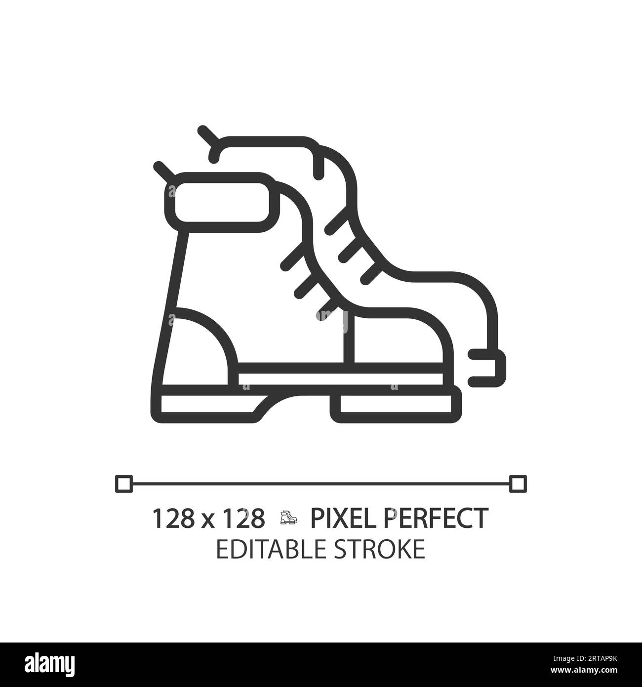 Customizable hiking boot simple thin linear black icon Stock Vector ...