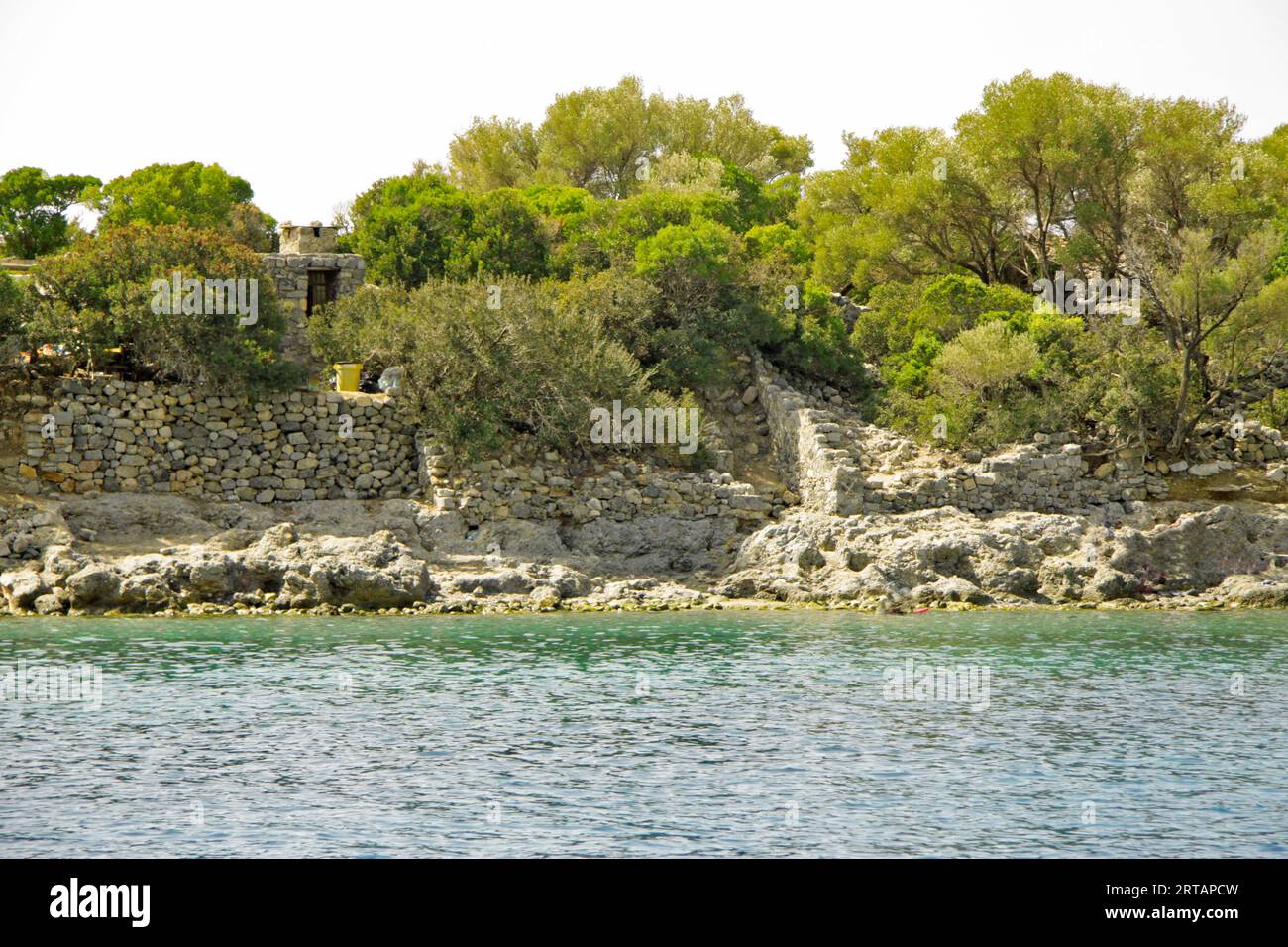 Seashore ruins on St. Nicholas island - Gemiler island, Turkey Stock ...