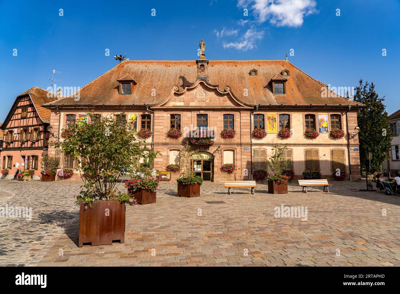 Das Rathaus Hôtel de ville in Bergheim, Elsass, Frankreich | Town hall ...