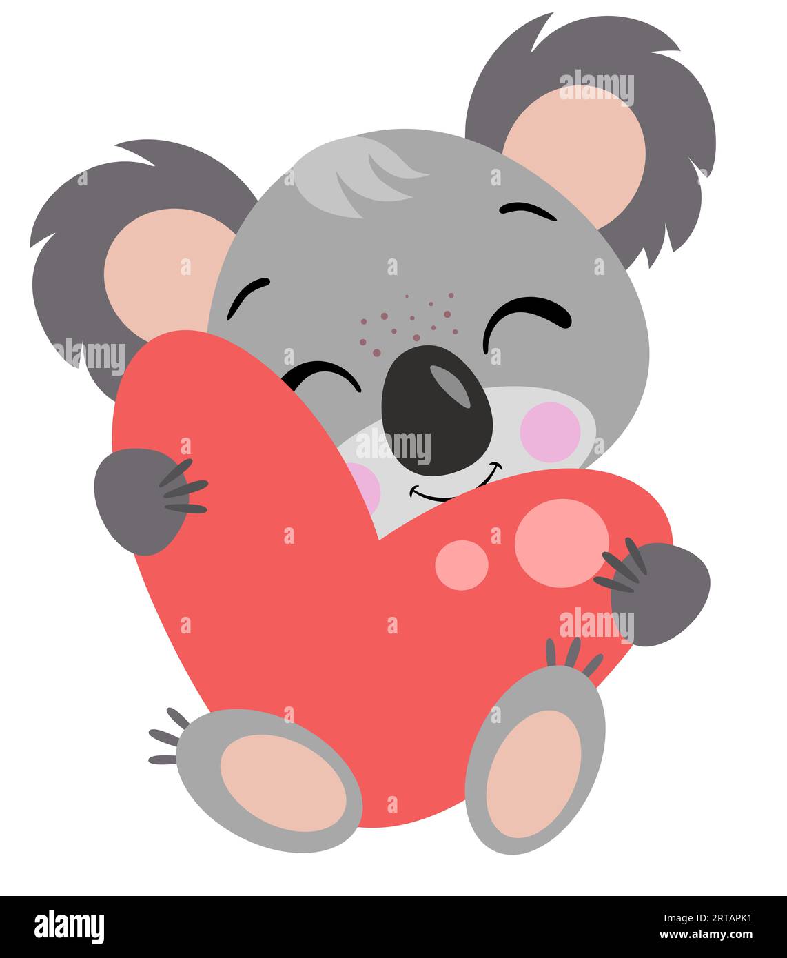 Cute koala sitting holding a big heart Stock Photo - Alamy