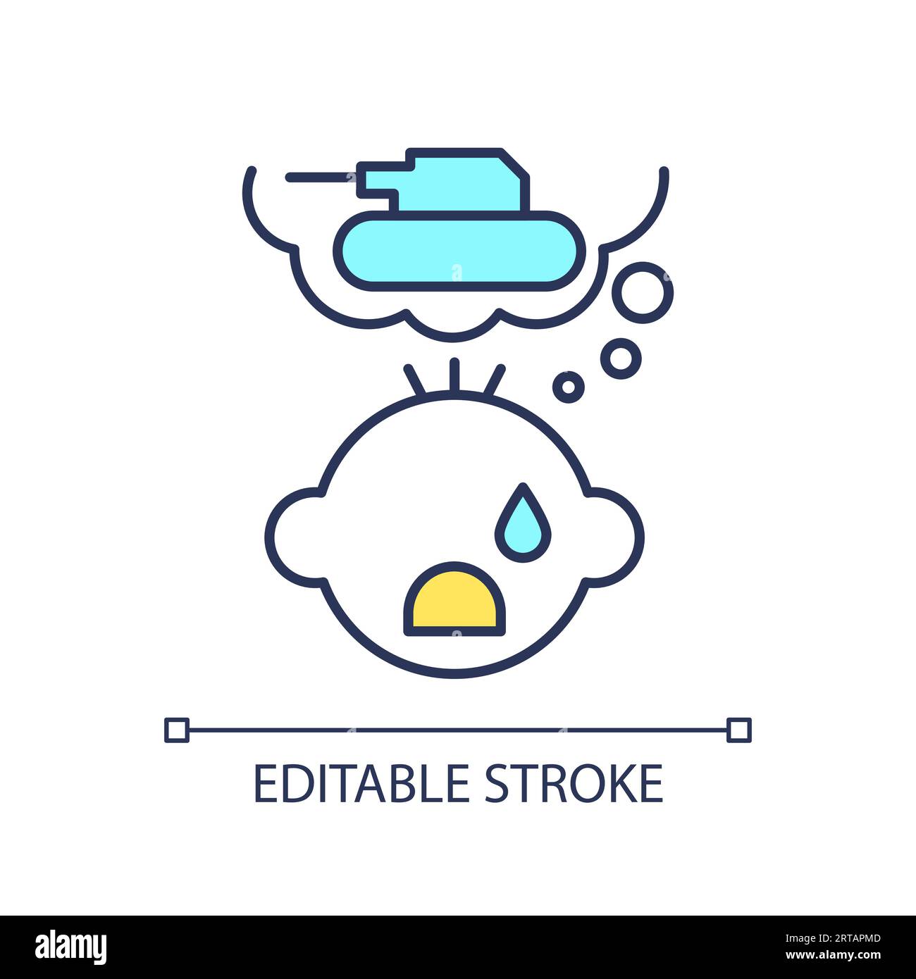 2D thin line colorful trauma focused CBT icon Stock Vector Image & Art ...