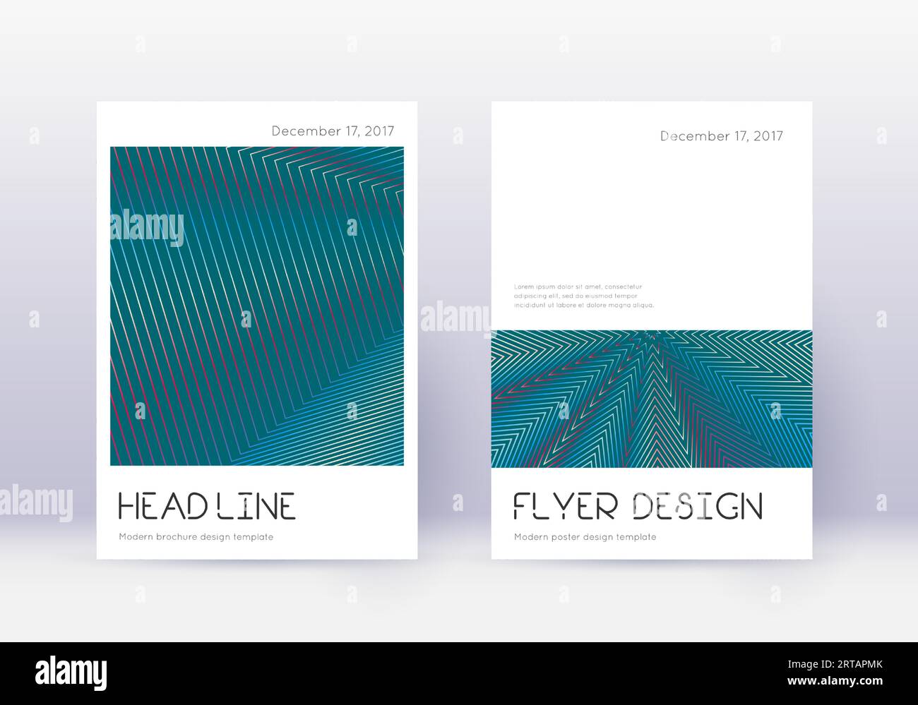 Minimal cover design template set. Red abstract lines on white blue ...