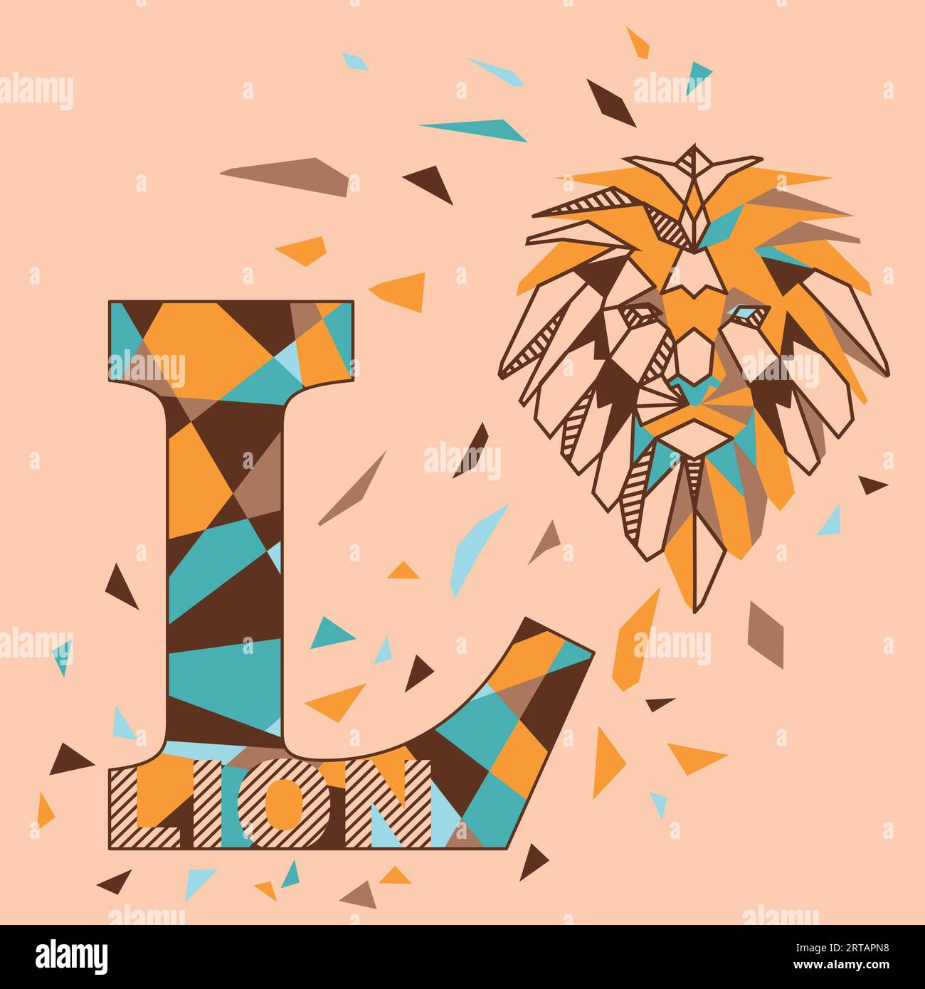 Alfabet letter L geometric Lion Stock Vector Image & Art - Alamy