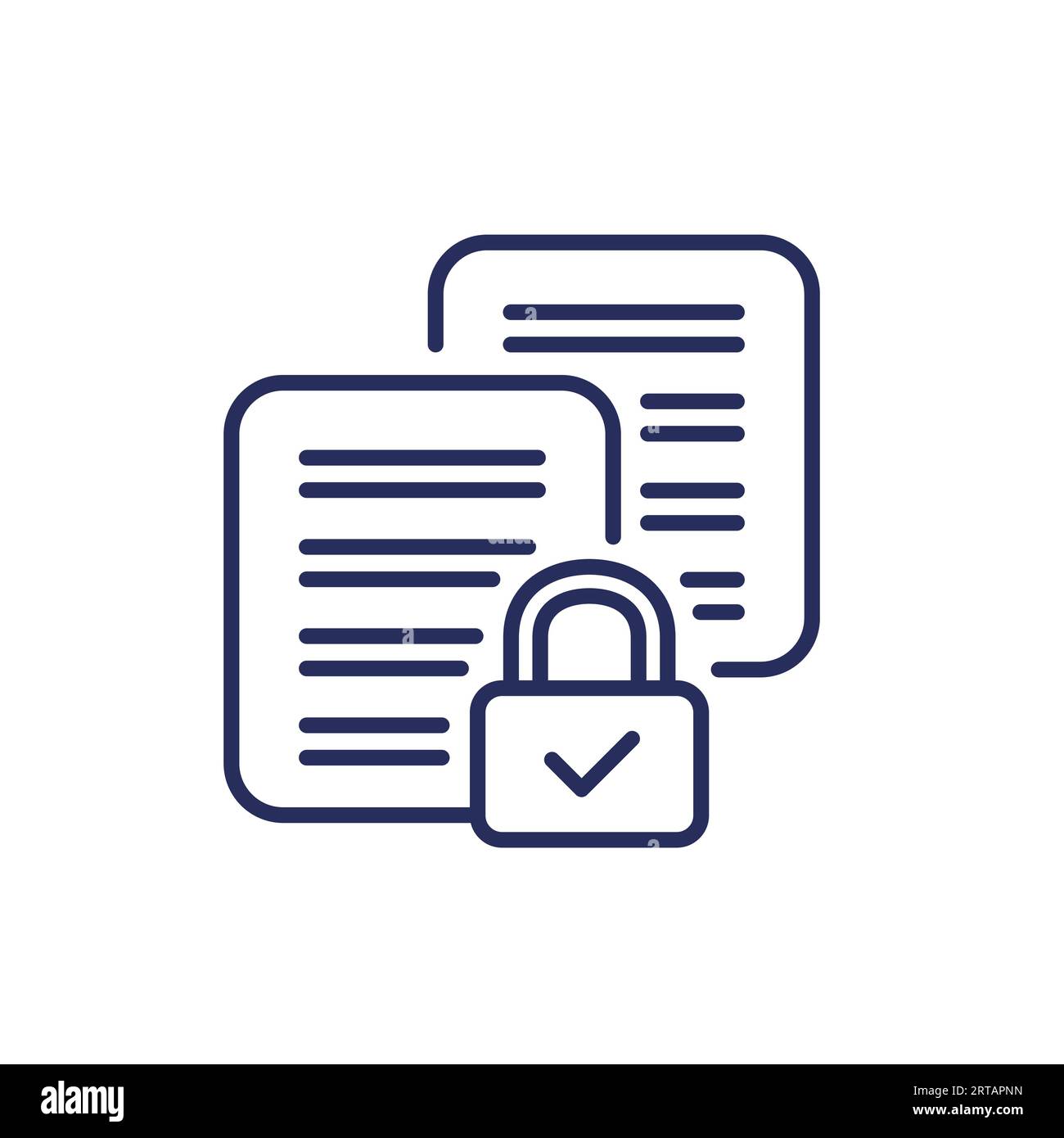 document protection line icon, data security Stock Vector Image & Art ...
