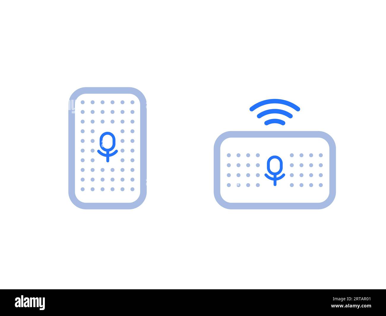Smart speakers, voice assistant icons on white Stock Vector Image & Art - Alamy