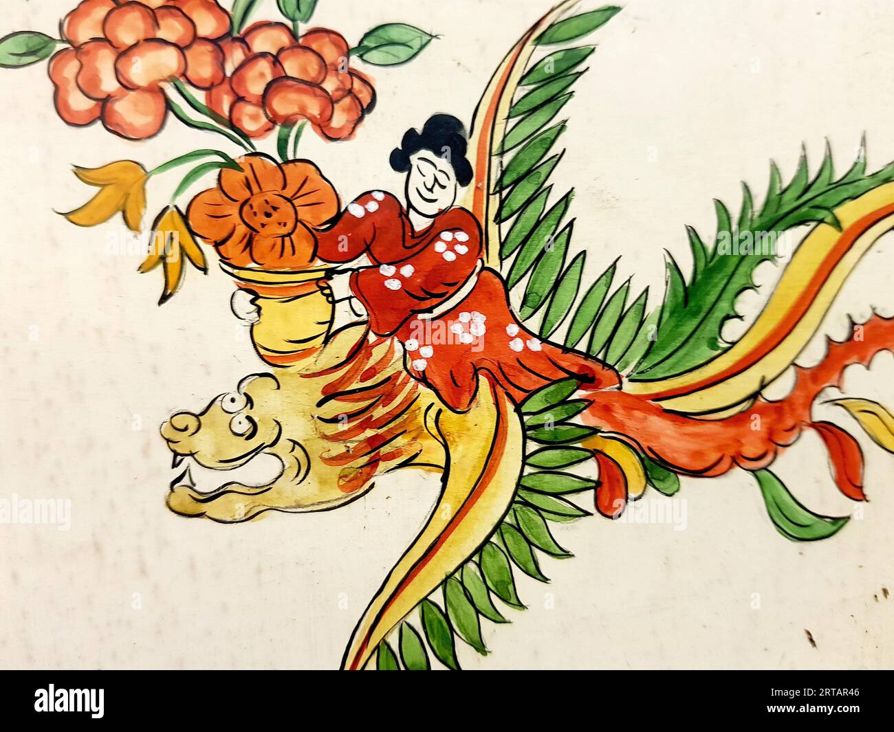 An illustration of a flying dragon from Japan Stock Photo - Alamy
