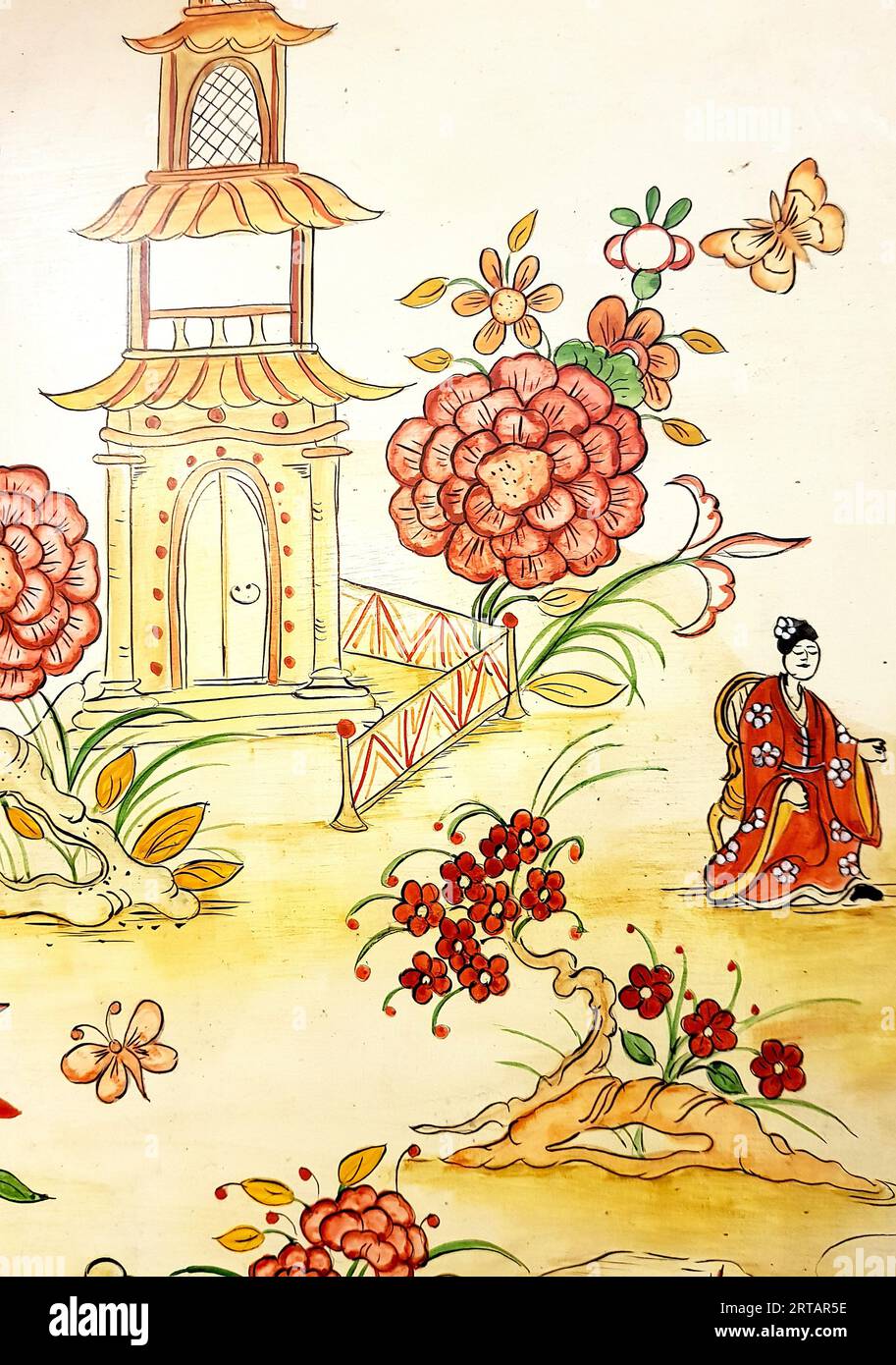 Japanese artist painting japanese temple hi-res stock photography and ...