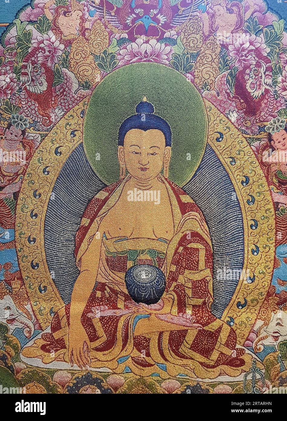A vintage piece of artwork in silk Stock Photo - Alamy