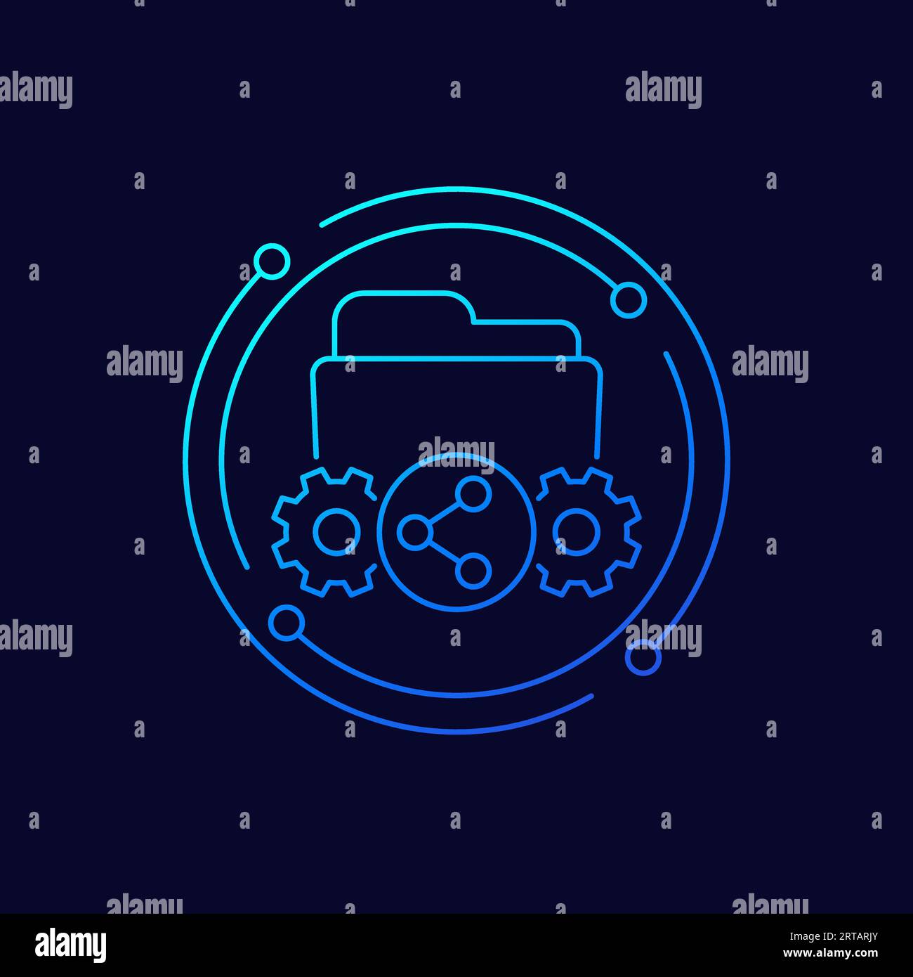 shared project, folder icon, linear design Stock Vector Image & Art - Alamy