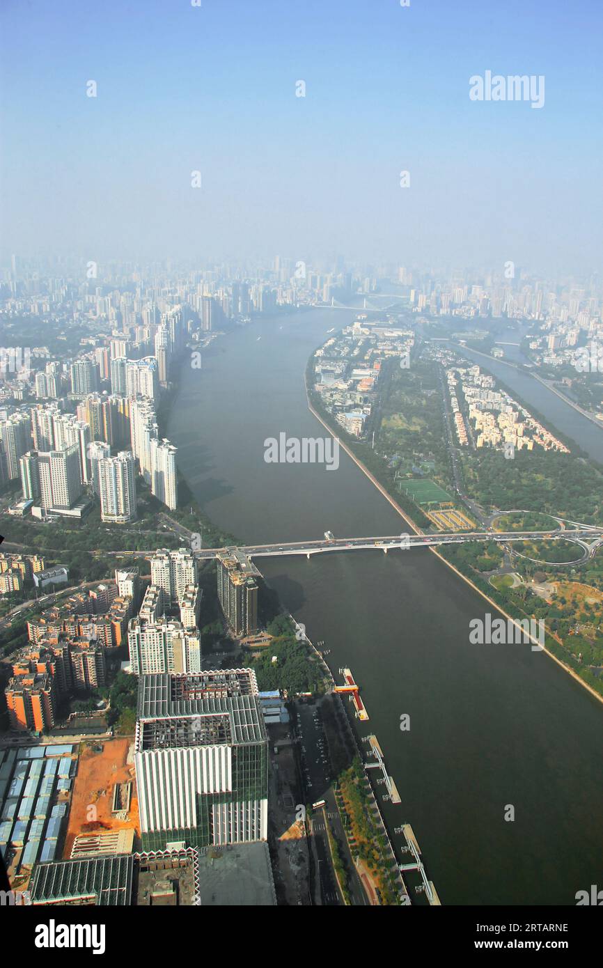 Guangzhou view from windows of Canton tower Stock Photo - Alamy