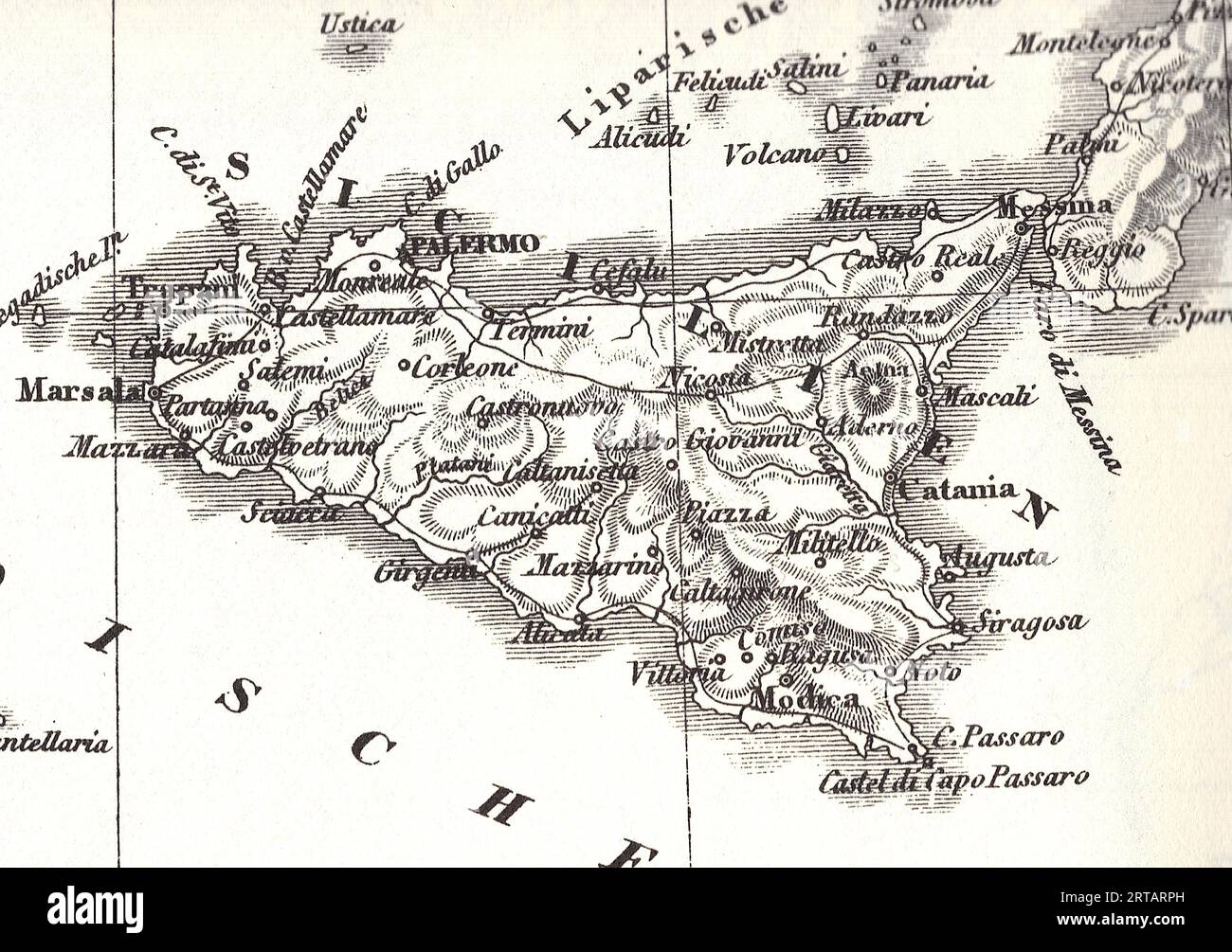Illustrated map of sicily hi-res stock photography and images - Alamy