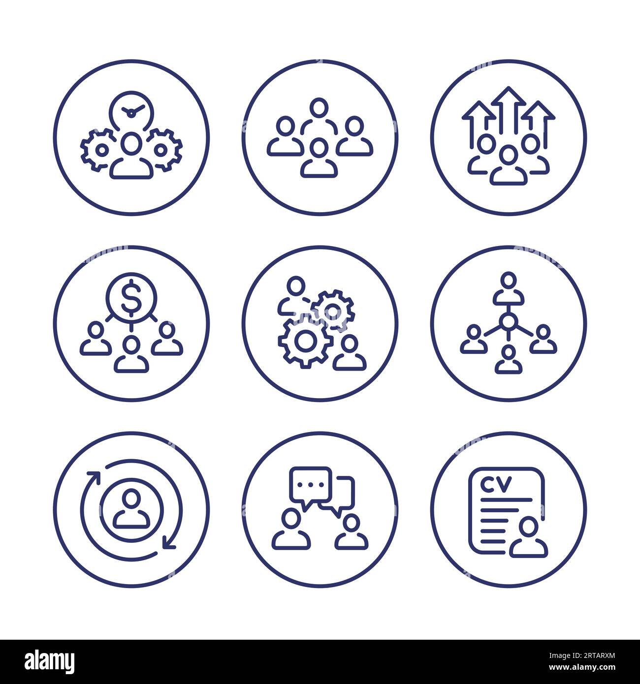 Team collaboration linear icons Stock Vector Images - Alamy