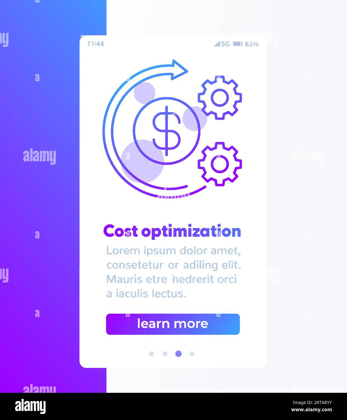 costs optimization banner design with icon Stock Vector Image & Art - Alamy