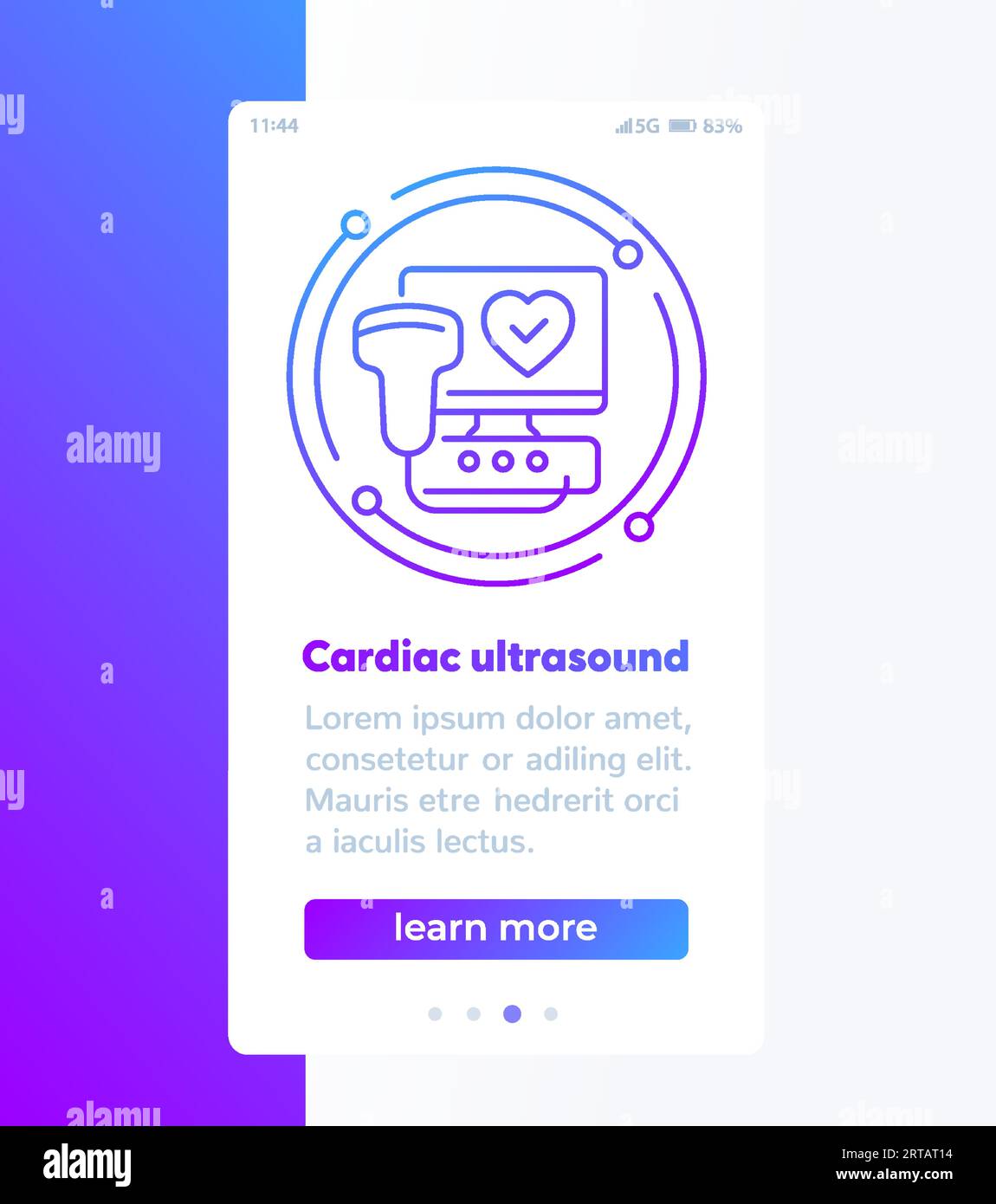 cardiac ultrasound banner design with line icon Stock Vector Image ...