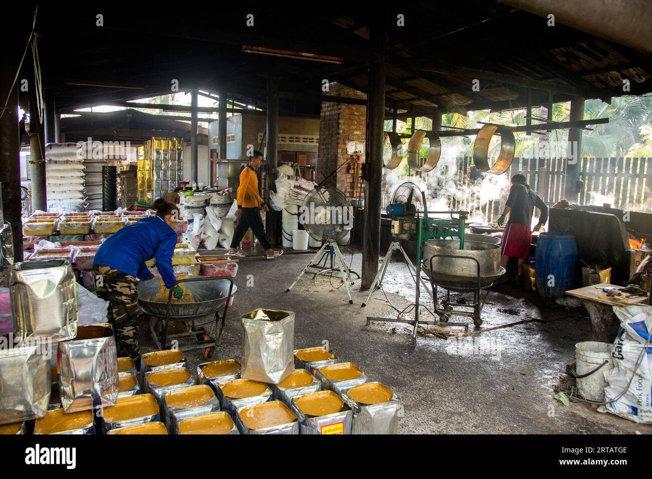Samut Songkhram, Thailand; 1st January 2023: People working on an ...