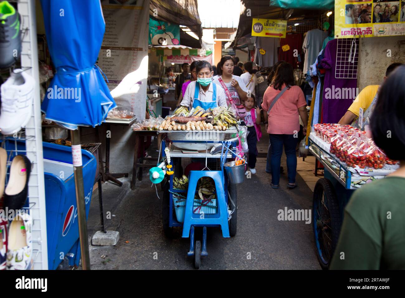 Bangkok, Thailand; 1st January 2023: Person with his mobile street food ...
