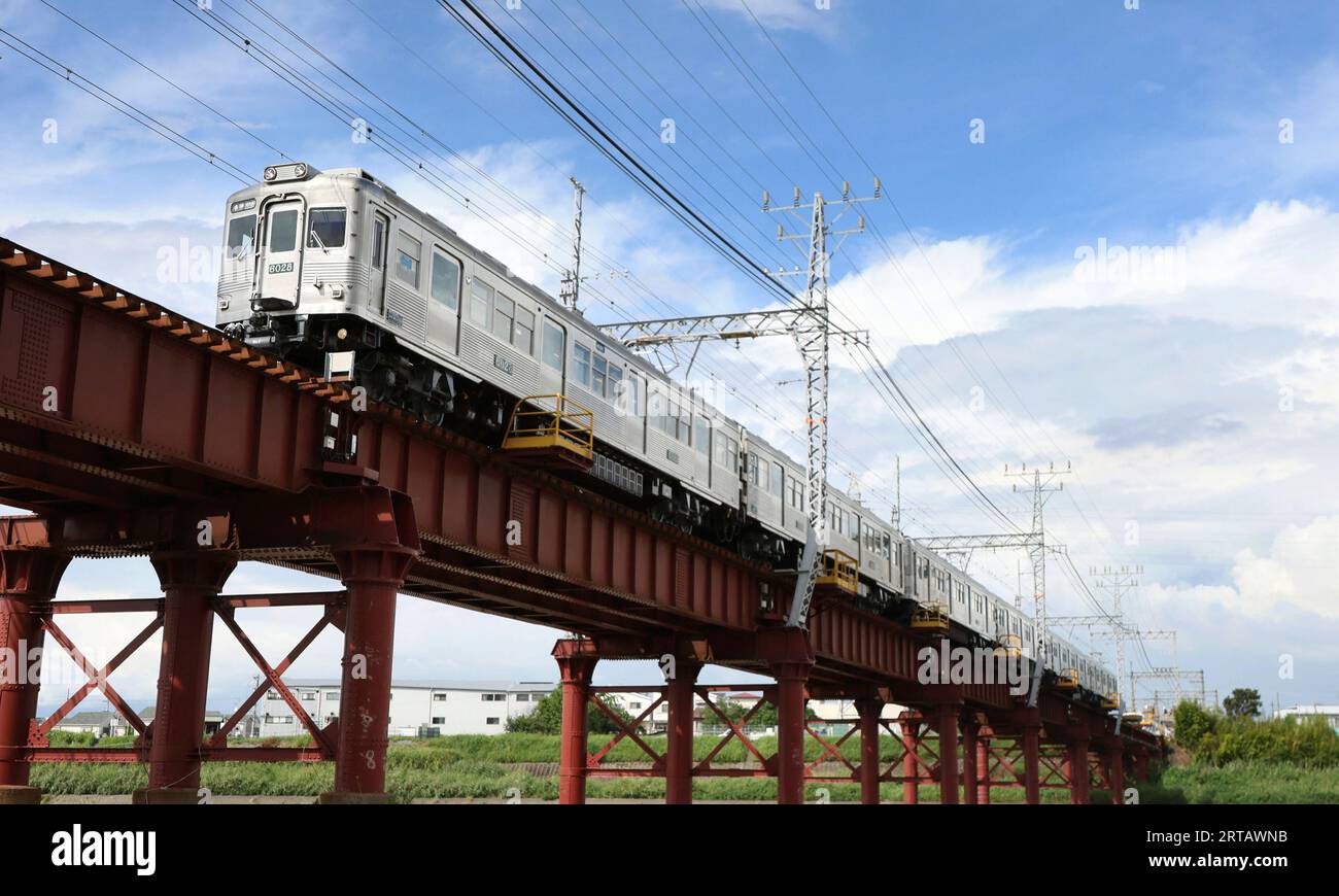 Stainless steel train of Nankai Electric Railway without coloring ...
