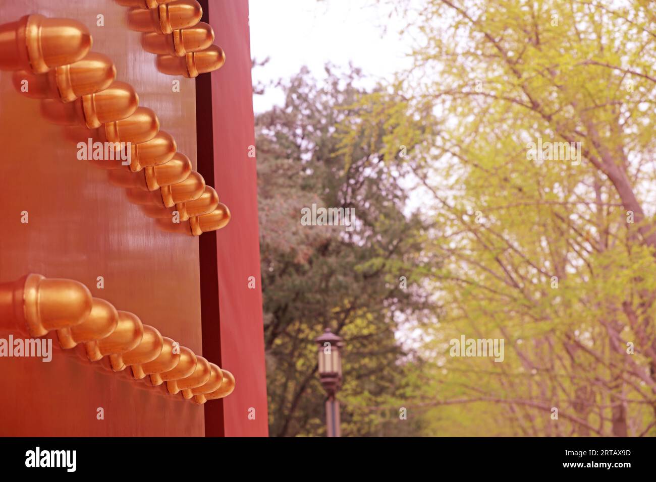 Red wooden palace gate in Ditan Park, Beijing, China Stock Photo - Alamy