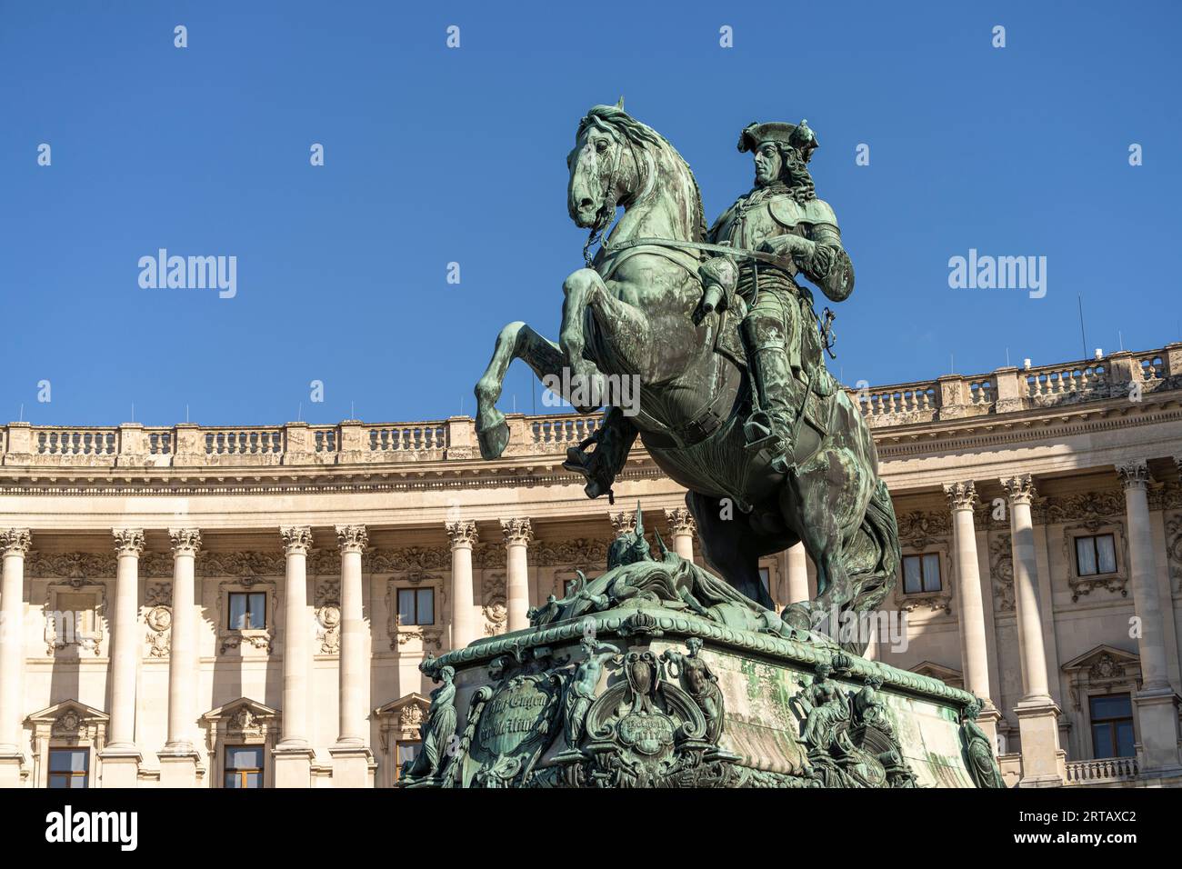 The equestrian statue of Prince Eugen in front of the Neue Burg in ...