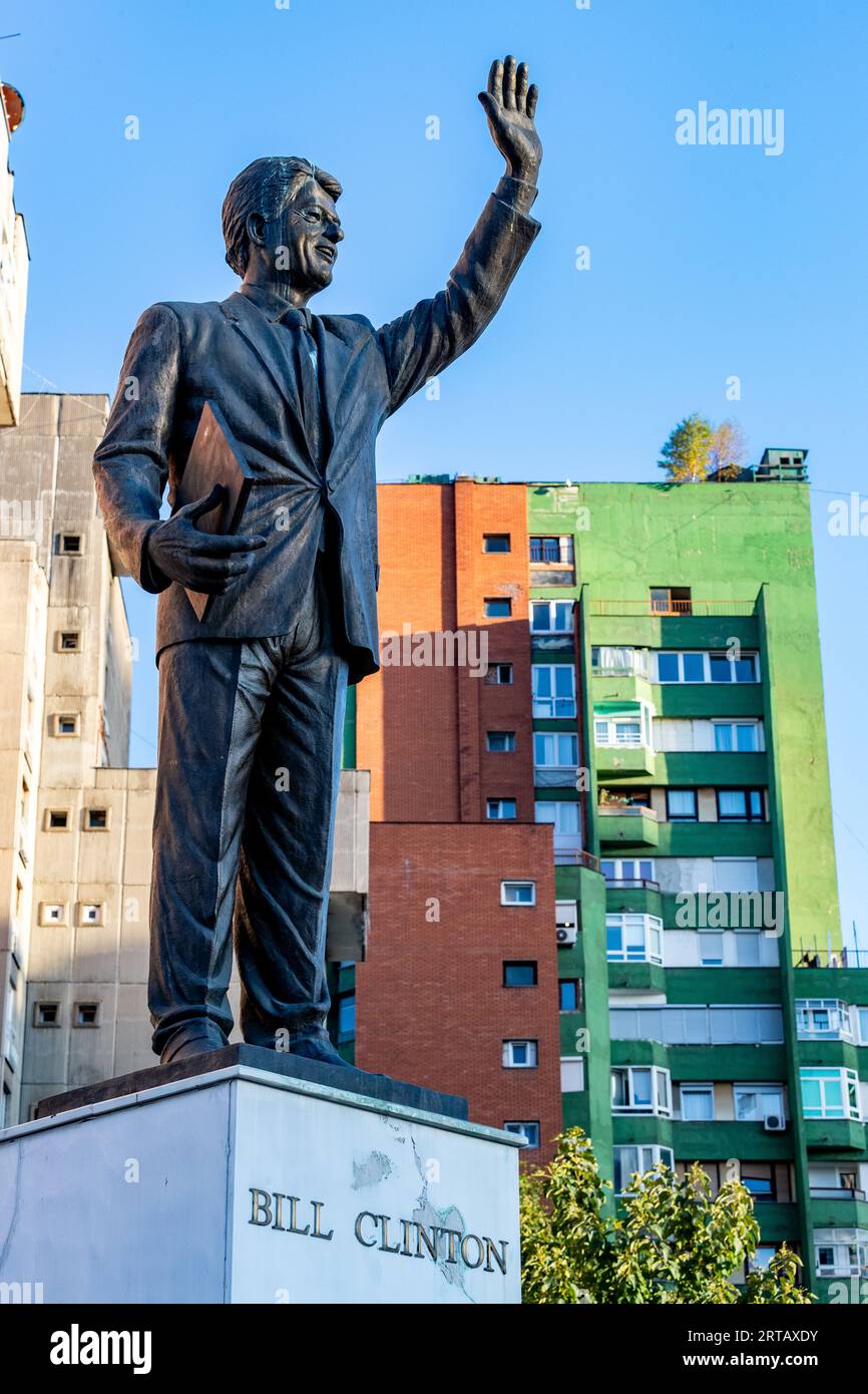 The statue of former American President Bill Clinton, who served as the ...