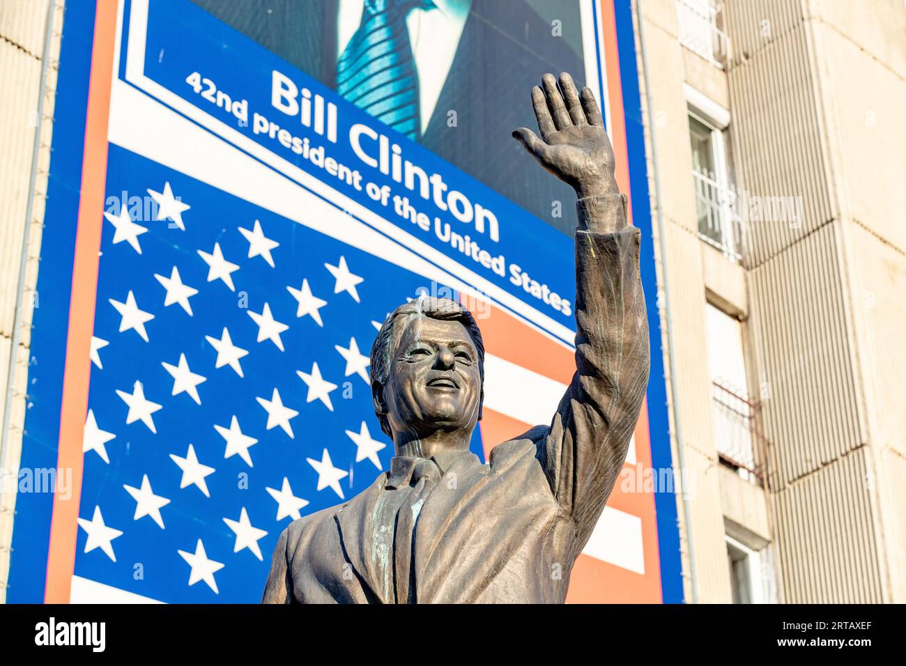 The statue of former American President Bill Clinton, who served as the ...