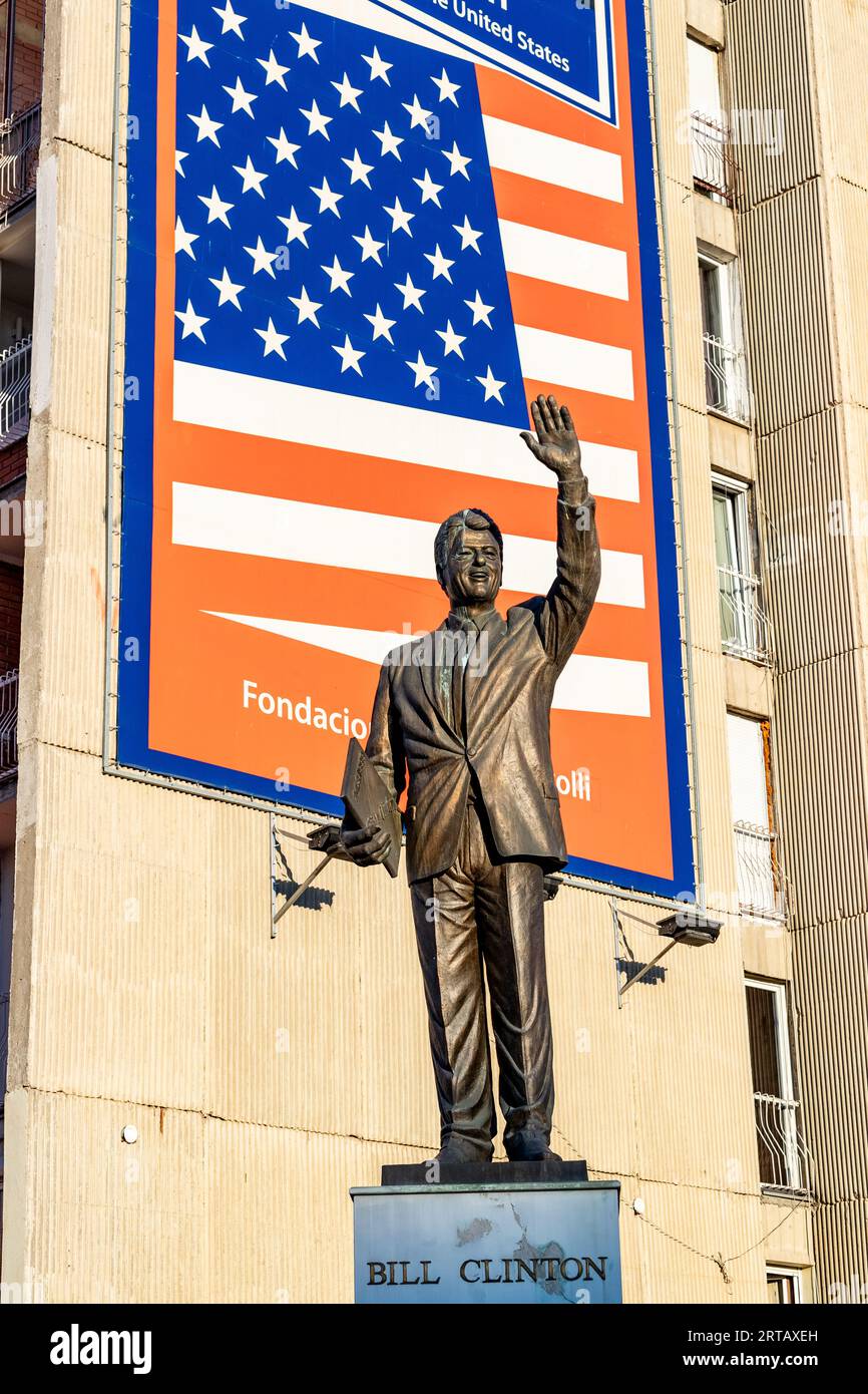 The statue of former American President Bill Clinton, who served as the ...