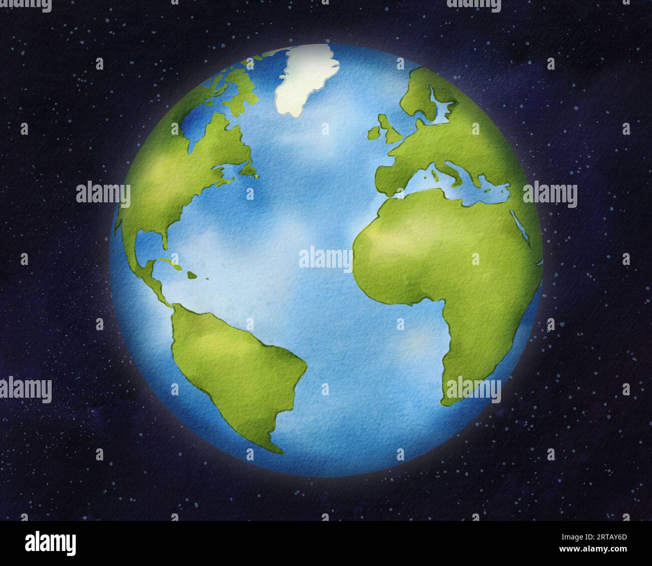 Planet Earth in nighttime starry sky. representation is ideal for ...