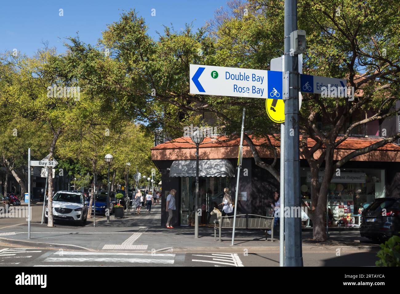 General street signage in Double Bay, Sydney's Eastern Suburbs Stock ...