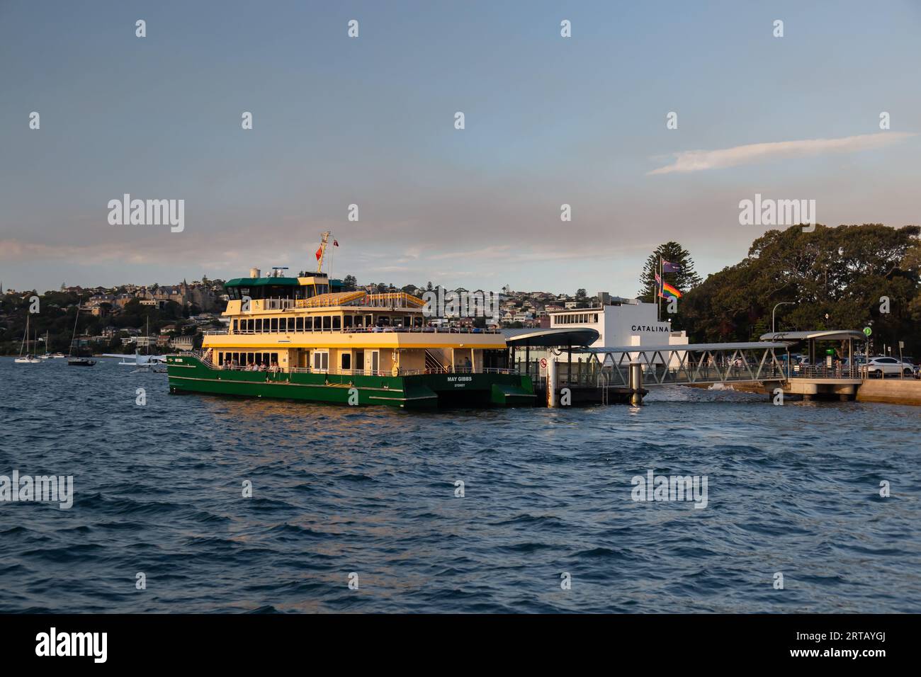 A Sydney Ferry arriving at Rose Bay Ferry Wharf, in Sydney's Eastern ... A Sydney Ferry arriving at Rose Bay Ferry Wharf, in Sydney's Eastern ...