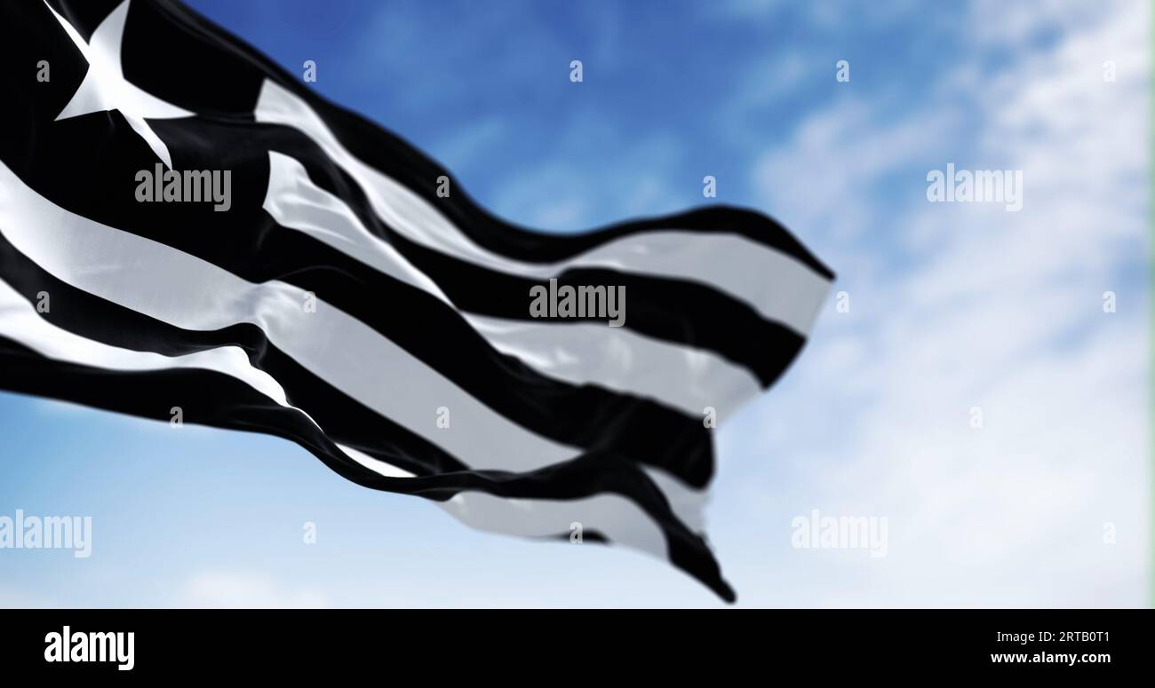 Flag of Botafogo football club waving in the wind on a clear day ...