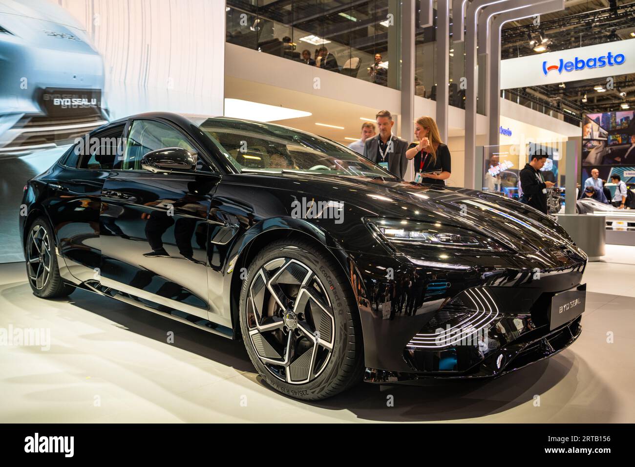 BYD Seal electric sedan on display at the BYD stand at IAA Mobility ...