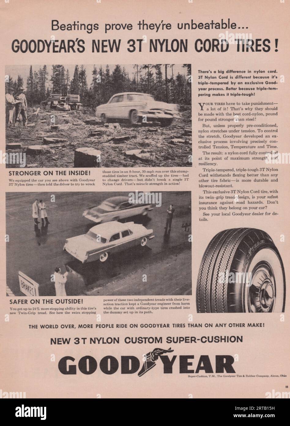 Goodyear Tyres Vintage commercial Goodyear advertisement Stock Photo ...
