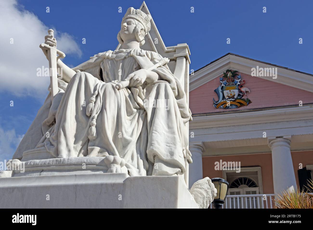 Statue Of Queen Victoria With The Senate Building Parliament Square Nassau New Providence