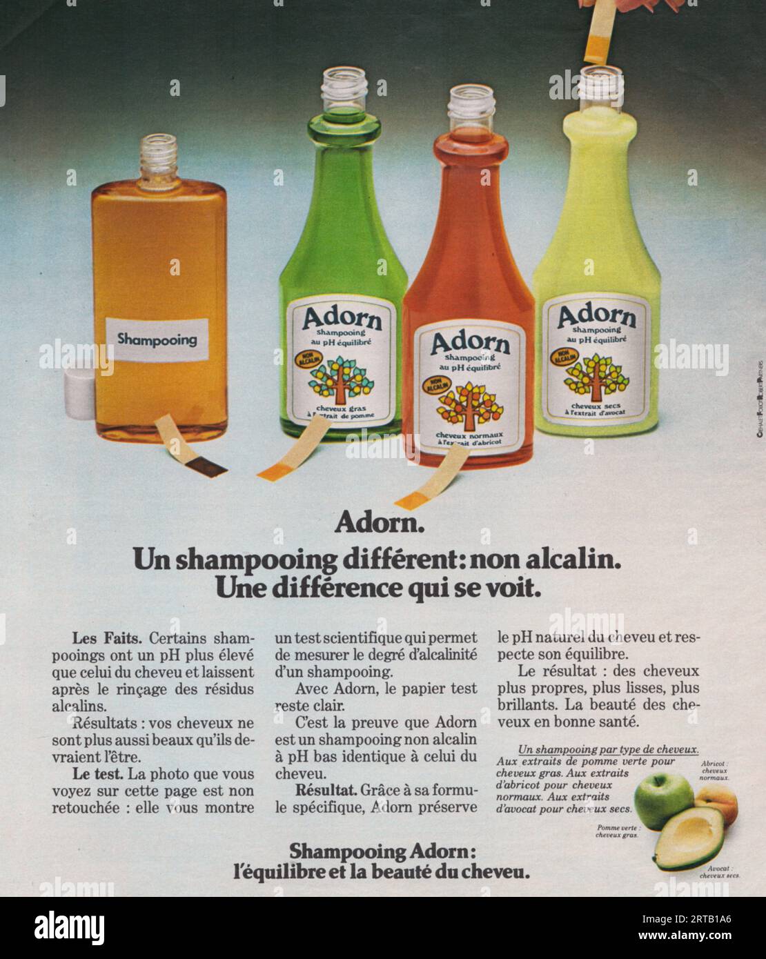 Adorn Shampoo commercial Adorn advertisement 1974 Stock Photo - Alamy