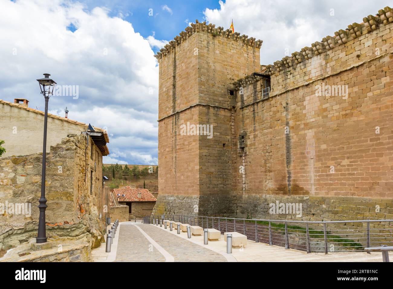 Tower of the historic castle in Mora de Rubielos, Spain Stock Photo - Alamy