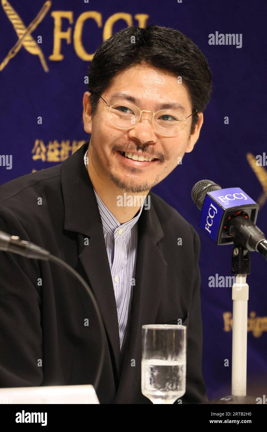 Tokyo, Japan. 12th Sep, 2023. Japanese actor Hitoshi Omika speaks at a ...