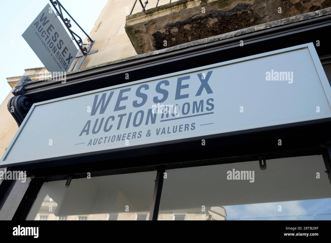 Sign for Wessex Auction rooms in Bath UK Stock Photo - Alamy