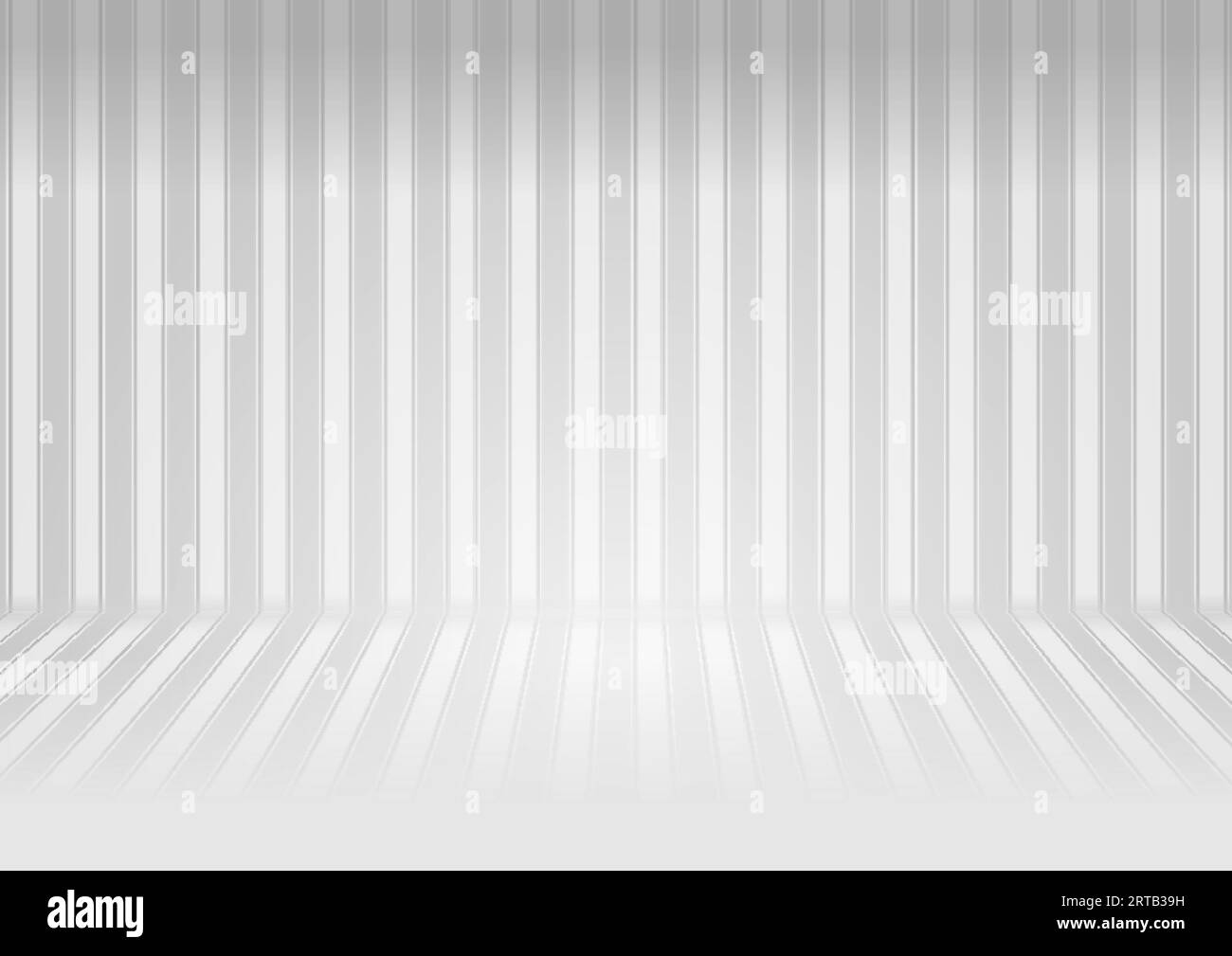 Grey and white striped wall and floor. Abstract empty stage technology ...