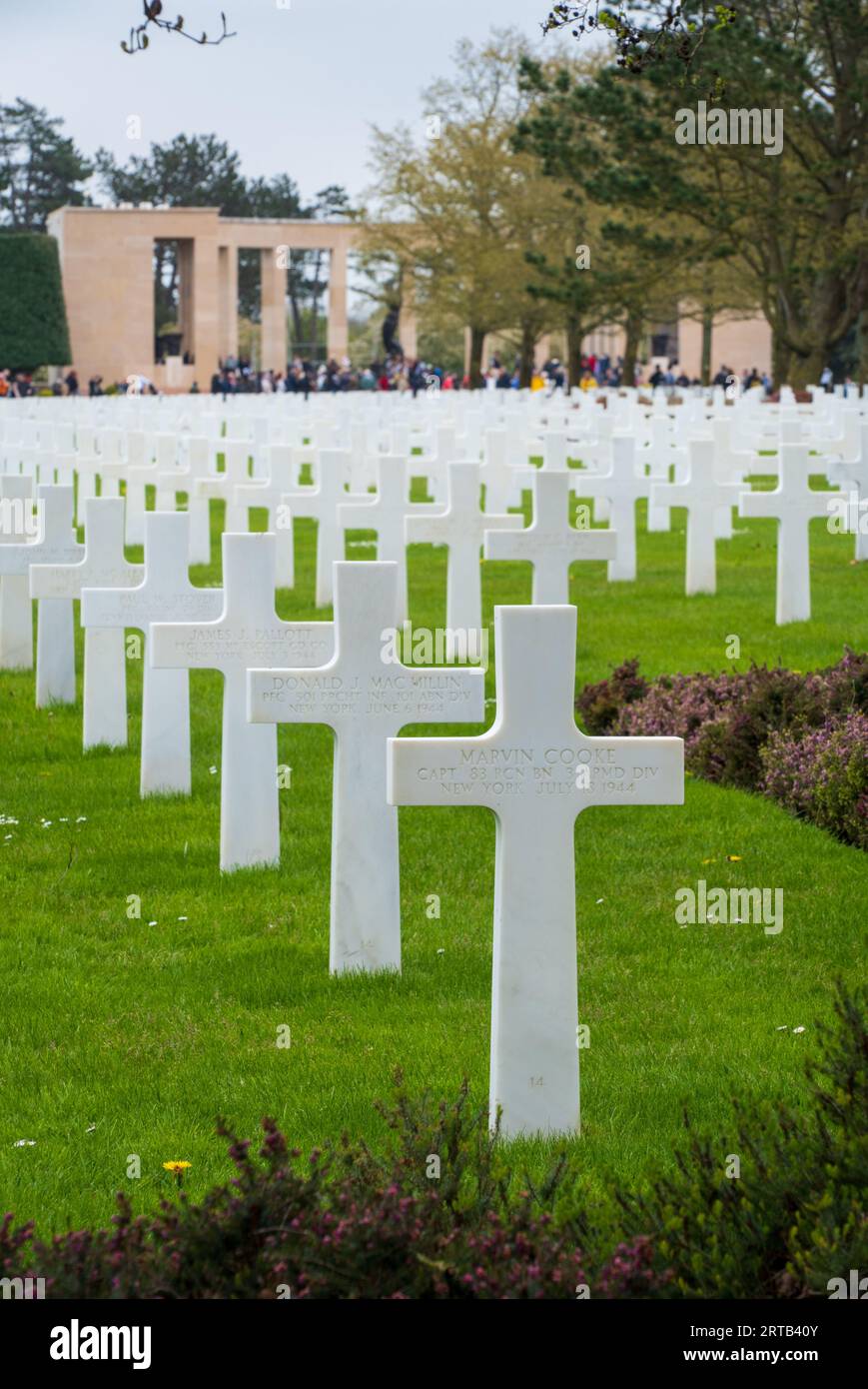 The Normandy American Cemetery, in Colleville-sur-Mer, France Stock ...
