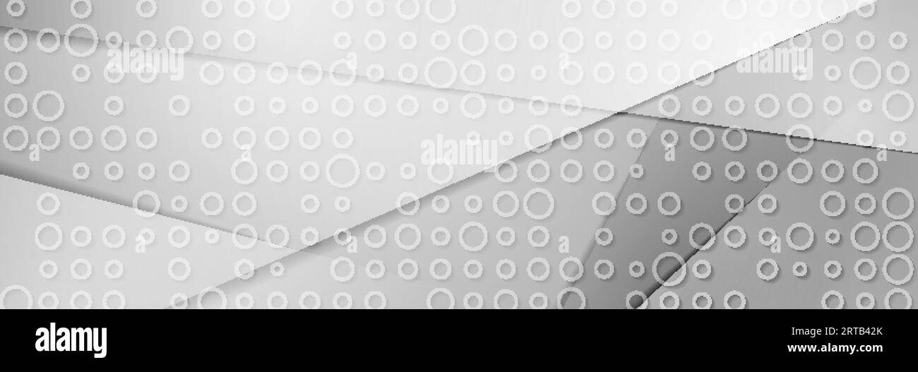 Grey concept web tech banner with circles texture. Geometric background ...